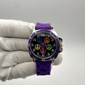 Sophie | Accessories | Sophie Purple Peace Sign Quartz Watch Silicone ...
